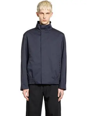 LARDINI Cotton Blend Drill Jacket - Blue