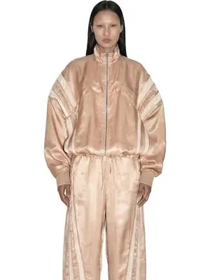 NVL GARDE Organza Zip Up Track Jacket - Pink