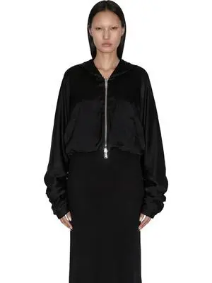 NVL GARDE NVL GARDE Cropped Zip-Up Hoodie With Pleated Sleeves