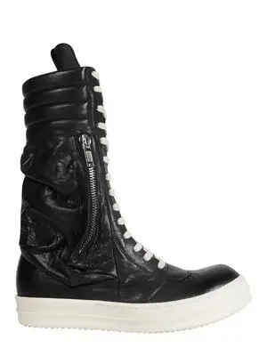 Rick Owens Temple Cargo Geobasket Sneakers - Black