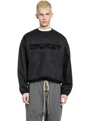 Fear Of God Suede Fleece Crewneck Sweatshirt - Black