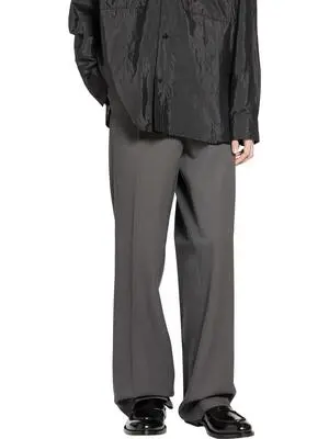 JIL SANDER Straight Leg Wool Gabardine Trousers - Grey