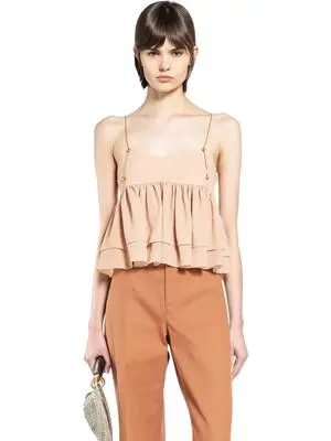 Chloé Sleeveless Ruffle Top - Pink