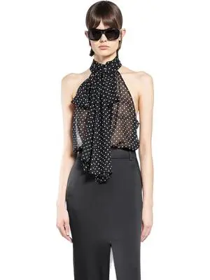 TOM FORD TOM FORD Polka Dot Silk Georgette Halter Top