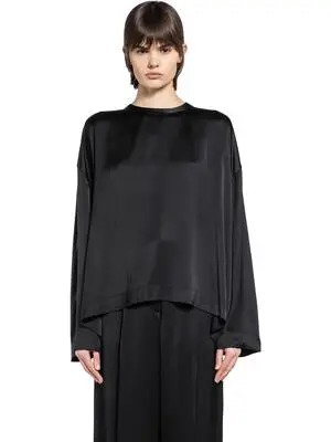 TOTEME Boxy Satin Top - Black