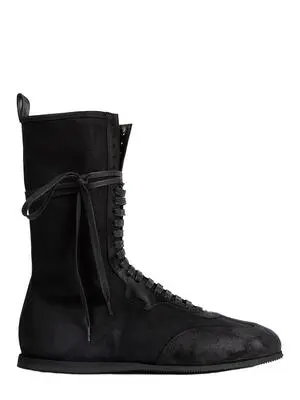 ANN DEMEULEMEESTER Fides Soft High-top Boxing Sneakers - Black