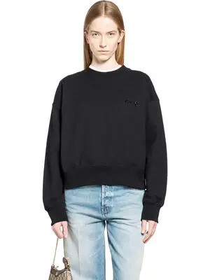 Gucci Cotton Jersey Sweatshirt With Horsebit Embroidery - Black