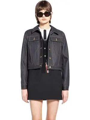 Thom Browne Selvedge Denim Cropped Jacket - Blue