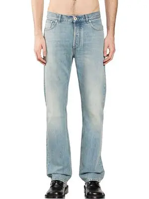 Alexander McQueen Francis Jeans In Light Washed Denim - Blue