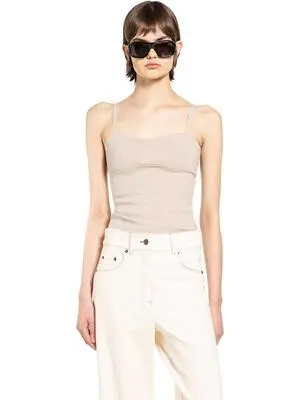 MAX MARA Max Mara Wool Knit Sweetheart Neck Sleeveless Top