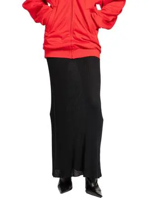 Balenciaga Rib Knit Maxi Skirt - Black