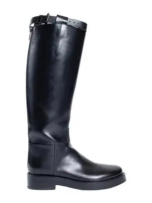 ANN DEMEULEMEESTER Maine Lux Leather Riding Boots - Black