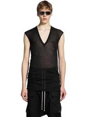 Rick Owens Temple Deep V Ls T - Black