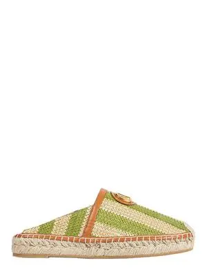 VALENTINO VALENTINO GARAVANI VLogo Striped Raffia Espadrille Mules