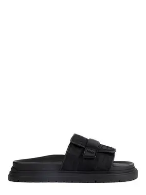 Fendi Ff Jacquard Chunky Slides - Black
