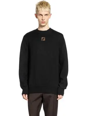 Fendi Corduroy Ff Wool Knit Sweater - Black