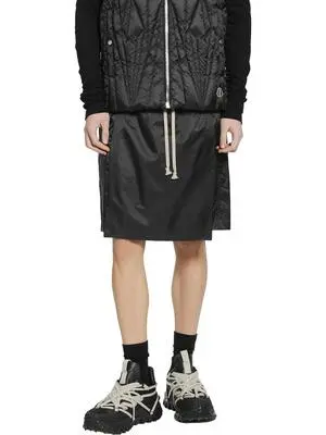 Rick Owens Moncler X Ultra-lightweight Polyester Kilt Shorts - Black