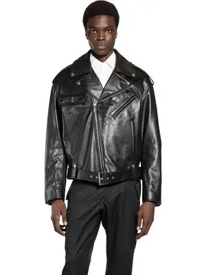 Alexander McQueen Leather Biker Jacket - Black