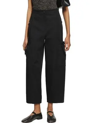 Max Mara Stretch Cotton Cargo Trousers - Black
