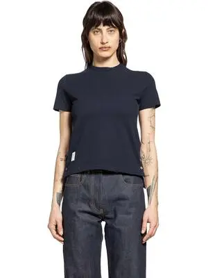 THOM BROWNE THOM BROWNE Classic Piqué T-Shirt With Signature Stripes