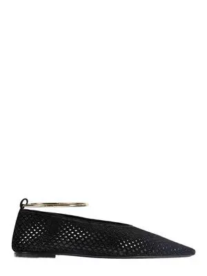 JIL SANDER Jil Sander Perforated Suede Ballerina Flats With Metal Anklet