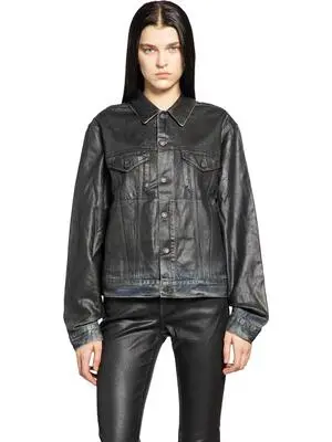 Acne Studios Coated Denim Jacket - Black