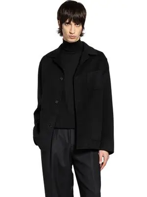 LARDINI Wool Overshirt Jacket - Black