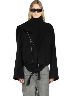 Rick Owens Cropped Cashmere Wool Jacket - Black