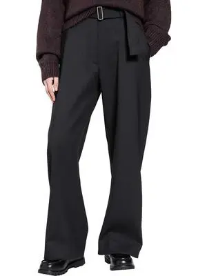 Studio Nicholson STUDIO NICHOLSON Sculptural Compact Viscose Blend High-Waisted Doring Pants Black