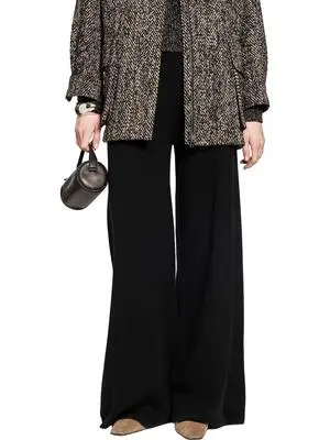 Max Mara Wool Cashmere Knit Trousers - Black
