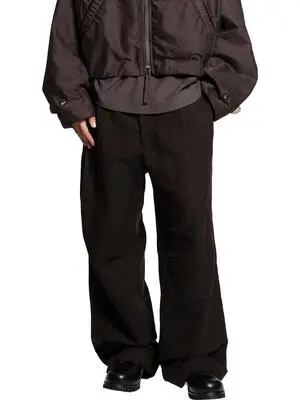 ZIGGY CHEN Cashmere Linen Velvet Worker Pants - Brown