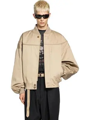 WILLY CHAVARRIA Gas Station Quilted Bomber Jacket - Beige
