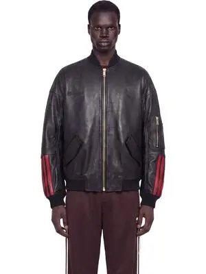 ADIDAS Willy Chavarria X Adidas Leather Bomber Jacket