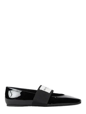 Givenchy Sliced Square Ballerinas In Patent Leather - Black