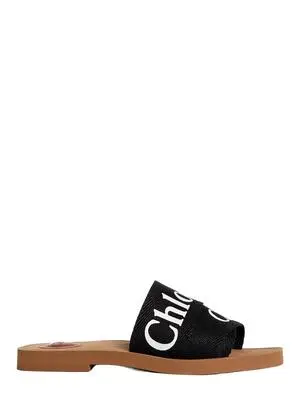 Chloé Woody Flat Sandals - Black
