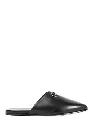 Gucci Nappa Leather Horsebit Mules - Black