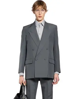 Gucci Double-breasted Twill Blazer - Grey