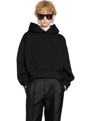 Gucci Double Viscose Jersey Hooded Sweatshirt - Black