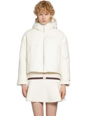 Gucci Hooded Down Bomber Jacket - White