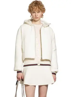 Gucci Hooded Down Bomber Jacket - White
