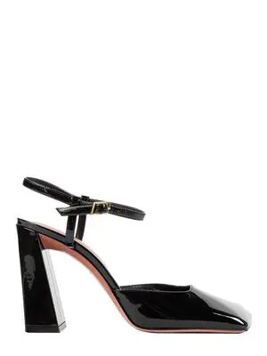 Amina Muaddi Charlotte Patent Leather Pumps 95mm - Black