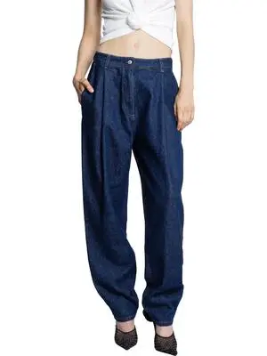 Magda Butrym Relaxed Carrot Fit Denim Pants - Blue