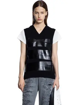 MAISON MARGIELA Wool Blend V-neck Vest - Black