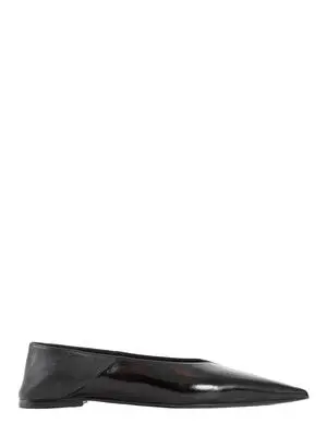 Saint Laurent Carolyn Leather Ballet Flats - Black