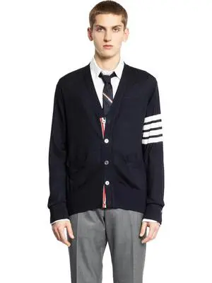 Thom Browne Merino Wool 4-bar Cardigan - Blue