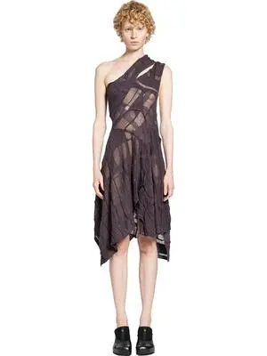 HALOS HALOS Checked Sheer Cotton Cashmere Dress