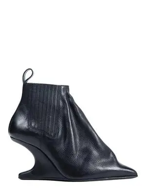RICK OWENS RICK OWENS Black Calf Leather Ankle Boots With Wedge Heel