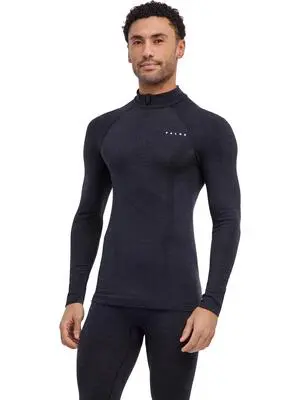 Falke Wool-tech Long Sleeve Baselayer With Half Zip - Black