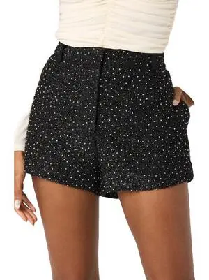 Astr The Label Wynn Beaded Tweed Shorts - Black