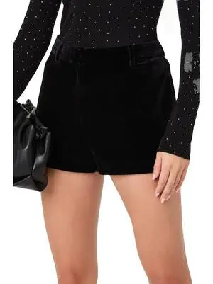 Astr The Label Wynn Velvet Tailored Shorts - Black